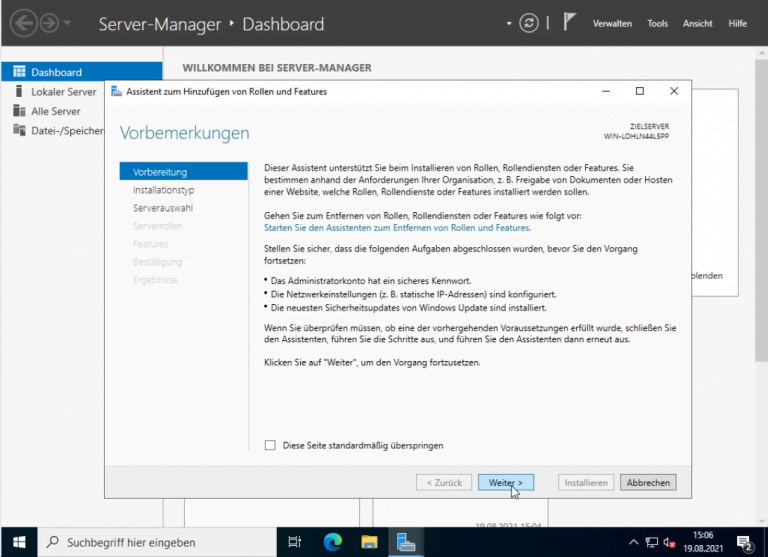 Windows Server 2022 - Domain Controller installieren