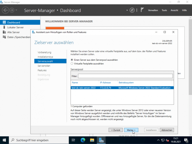 Windows Server 2022 - Domain Controller installieren