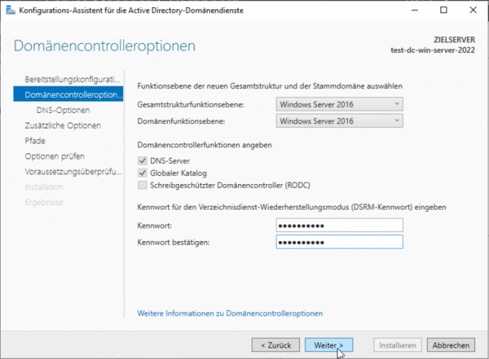 Windows Server 2022 - Domain Controller installieren