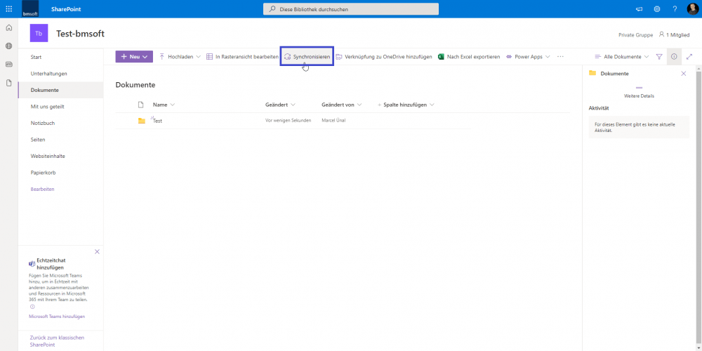 Dateien und Ordner aus SharePoint mit OneDrive synchronisieren